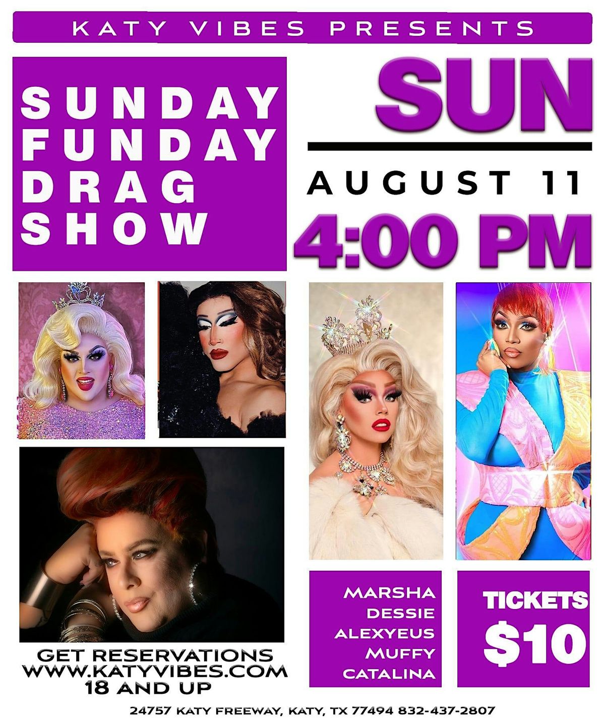 Sunday Funday Drag Show!, Katy Vibes, 11 August 2024 | AllEvents