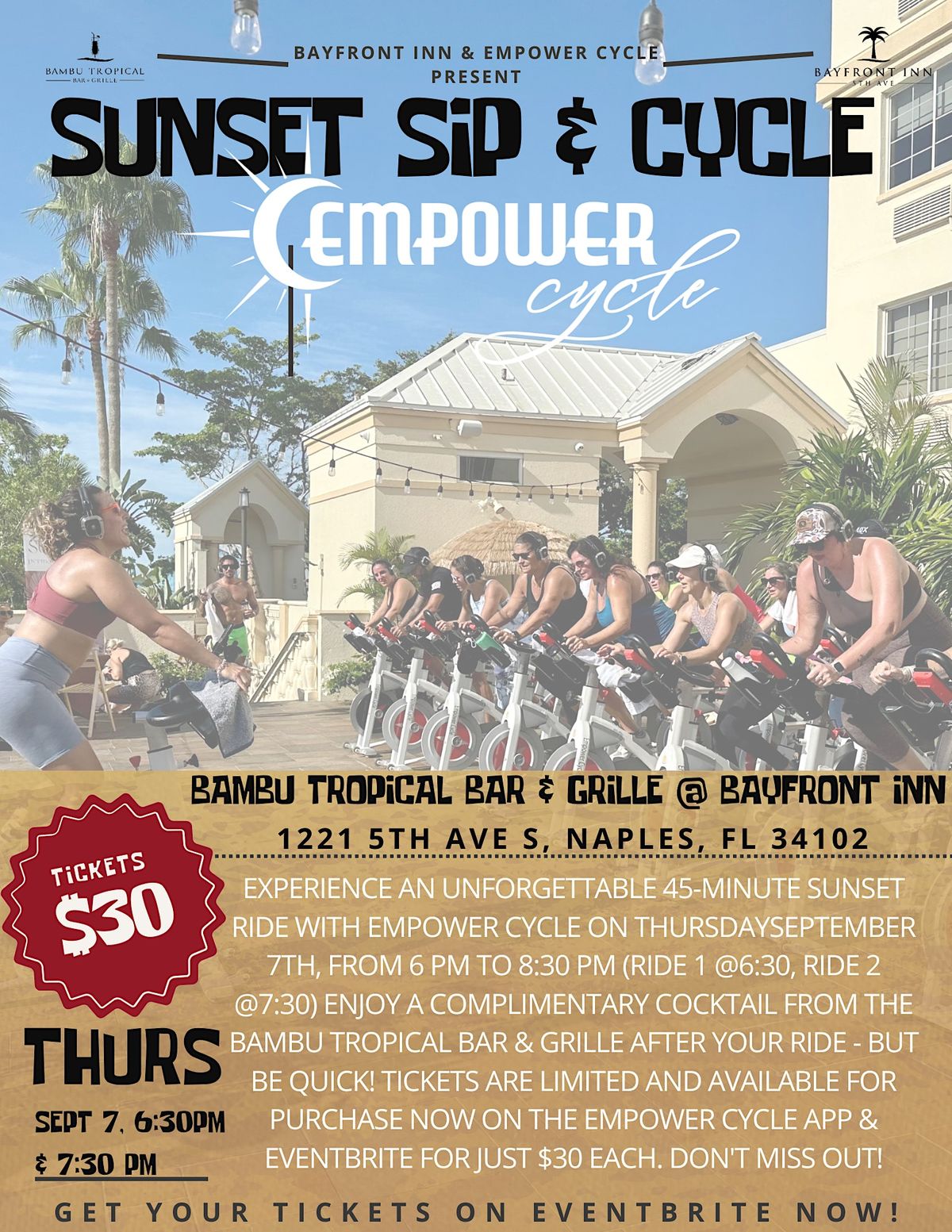 Sunset Sip & Cycle #2, Bayfront Inn 5th Ave Naples Downtown Hotel, 6 ...