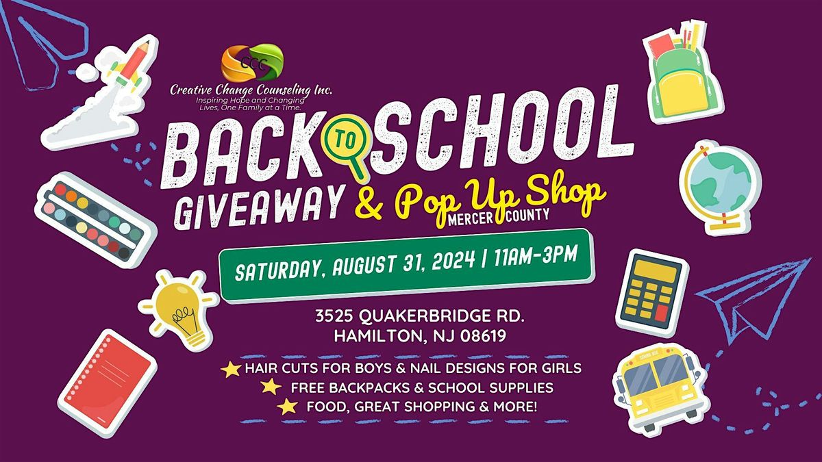 Back to School Giveaway and Pop Up Shop! HAMILTON, 3111 NJ-38, Mount ...