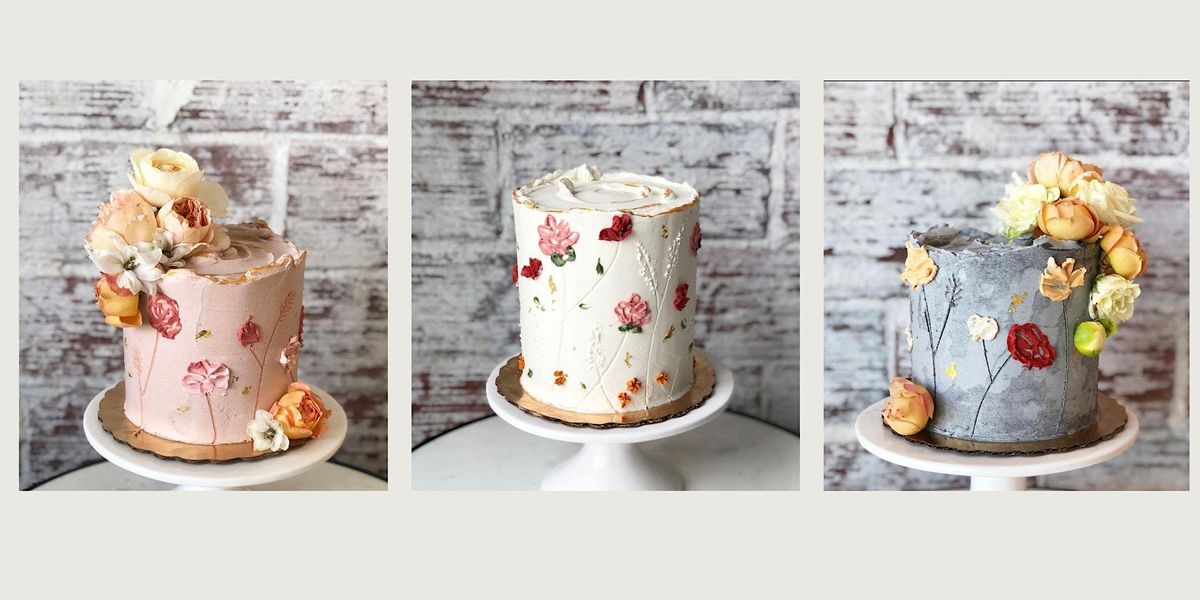 Buttercream and Fresh Blooms Decorating Class, Layered Cake Artistry ...