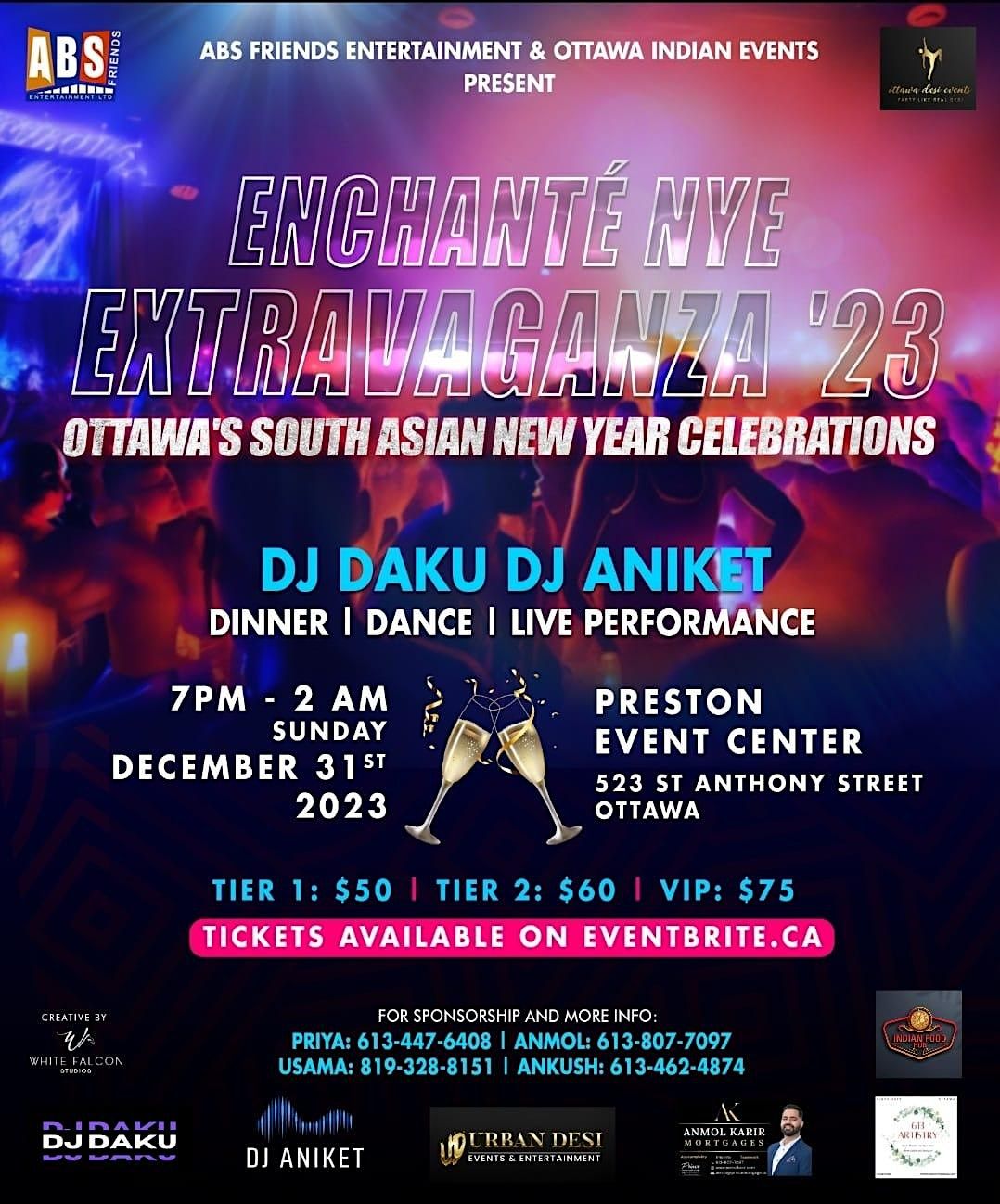 Enchante NYE Extravaganza 23, Preston Event Centre, Ottawa, 31 December ...