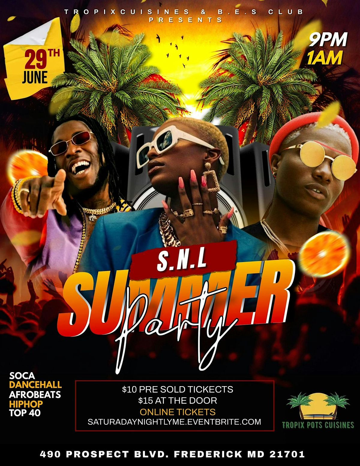 Saturday Nite Lyme "SNL", Tropix Pots Cuisines Bar & Grill, Frederick ...