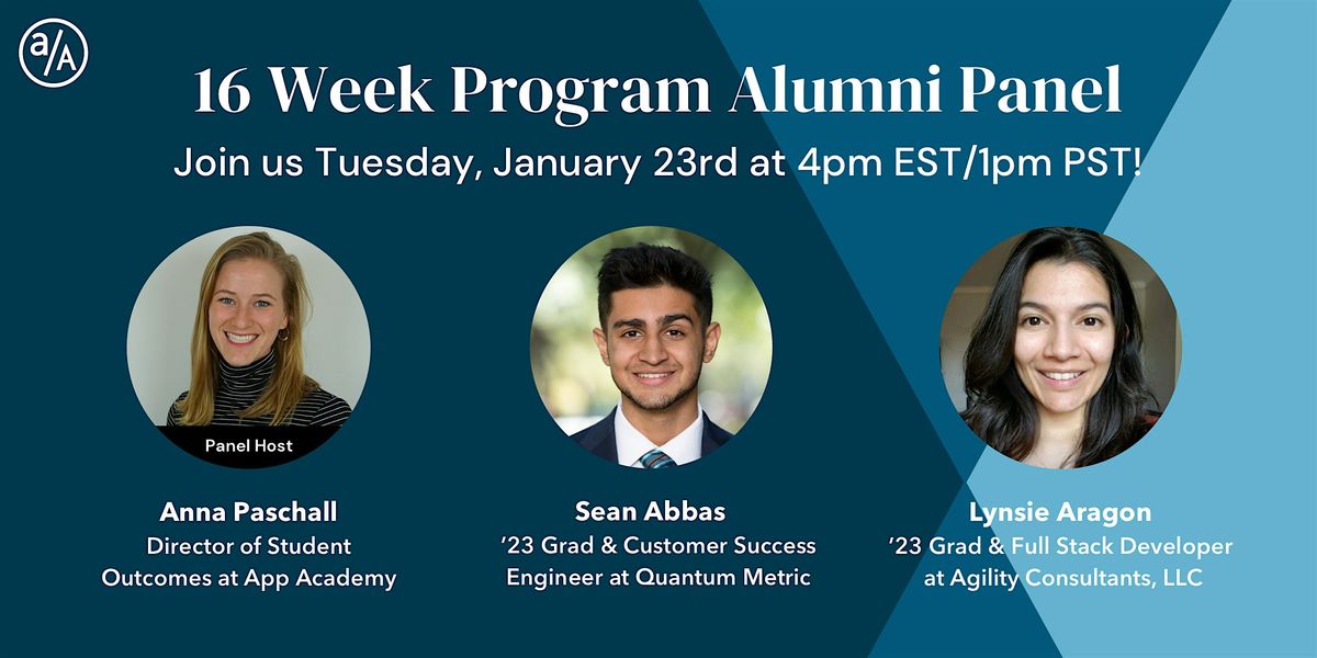 App Academy 16 Week Program Alumni Panel, January 23 2024 | Online ...