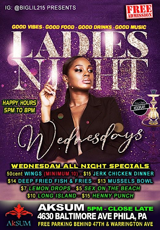 LADIES NIGHT at AKSUM, Aksum, Philadelphia, 20 September to 21 ...