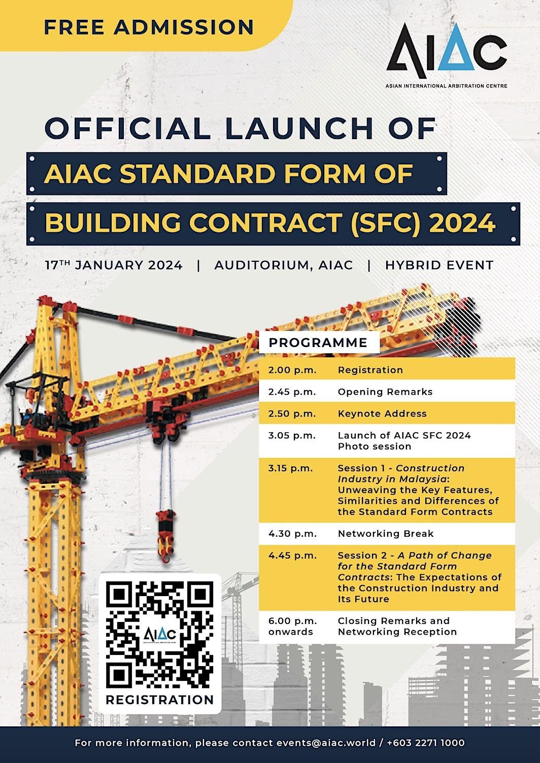 Official Launch of AIAC Standard Form of Building Contract (SFC) 2024 ...