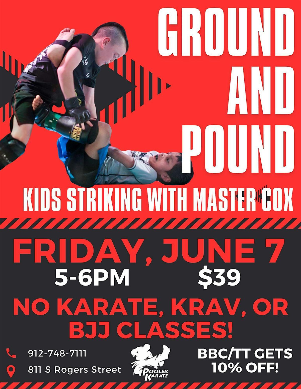 Ground and Pound, Kids striking seminar with GMC, Pooler Karate and ...