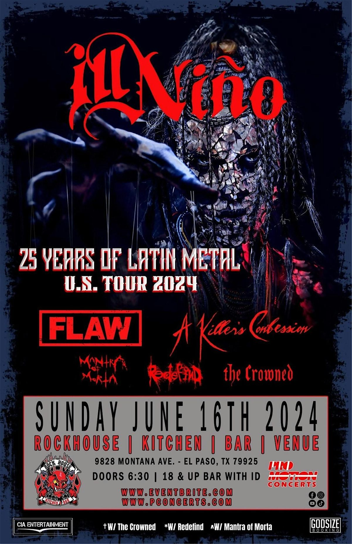 Ill Nino "25 Years of Latin Metal U.S. Tour 2024", The Rockhouse Bar ...