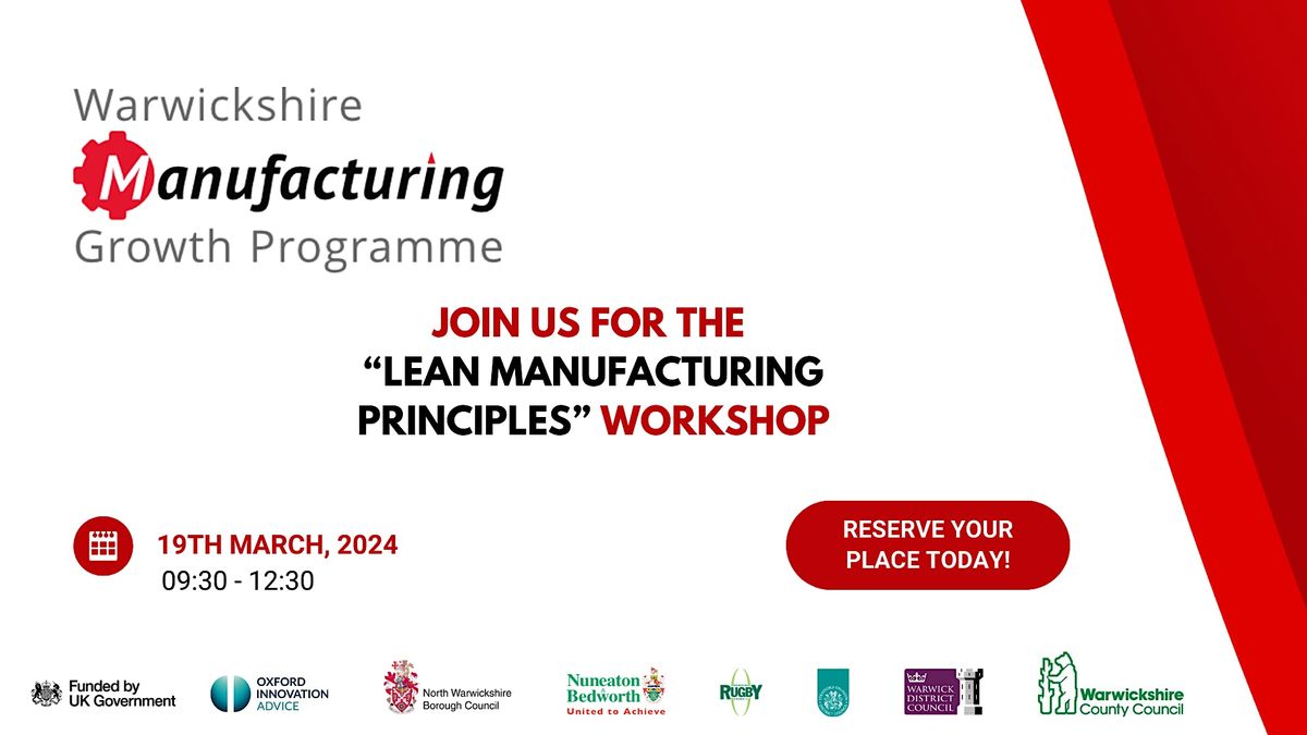 Warwickshire MGP Workshop - Lean Manufacturing Principles, Trident ...