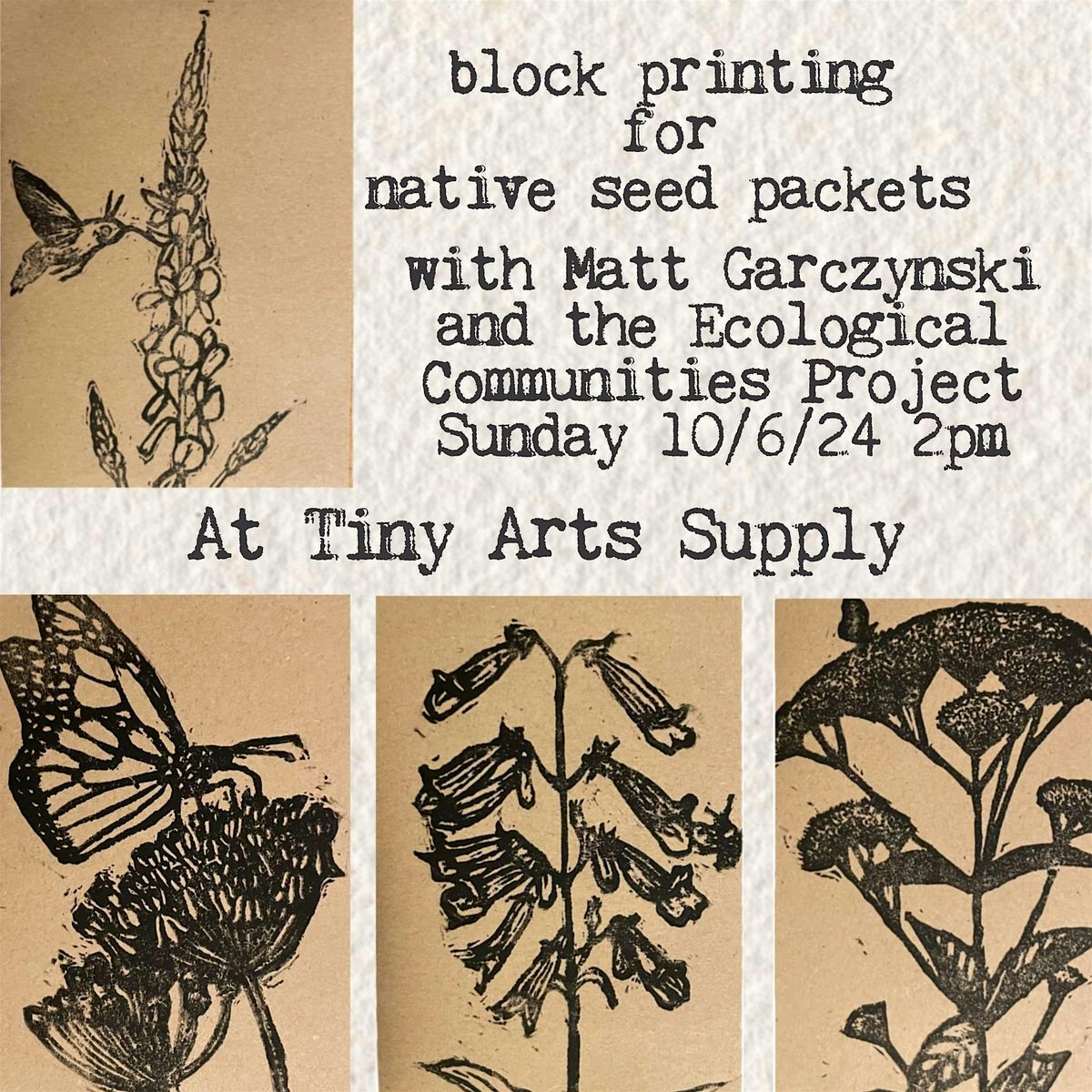 Block Printing for Native Seed Packets - Native Plants & Linocut, Tiny ...
