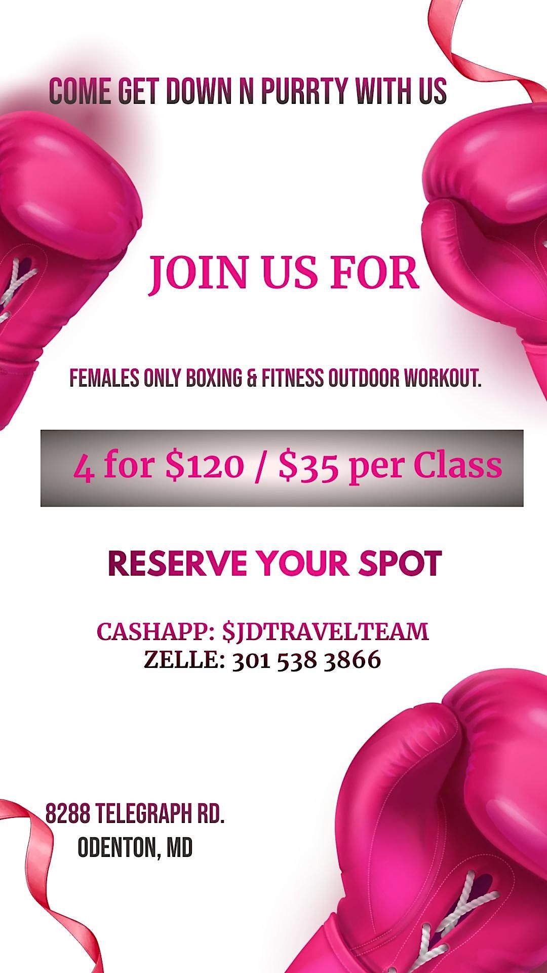Female Only Boxing &Fitness Fundraiser, Odenton Fitness, Telegraph Road ...