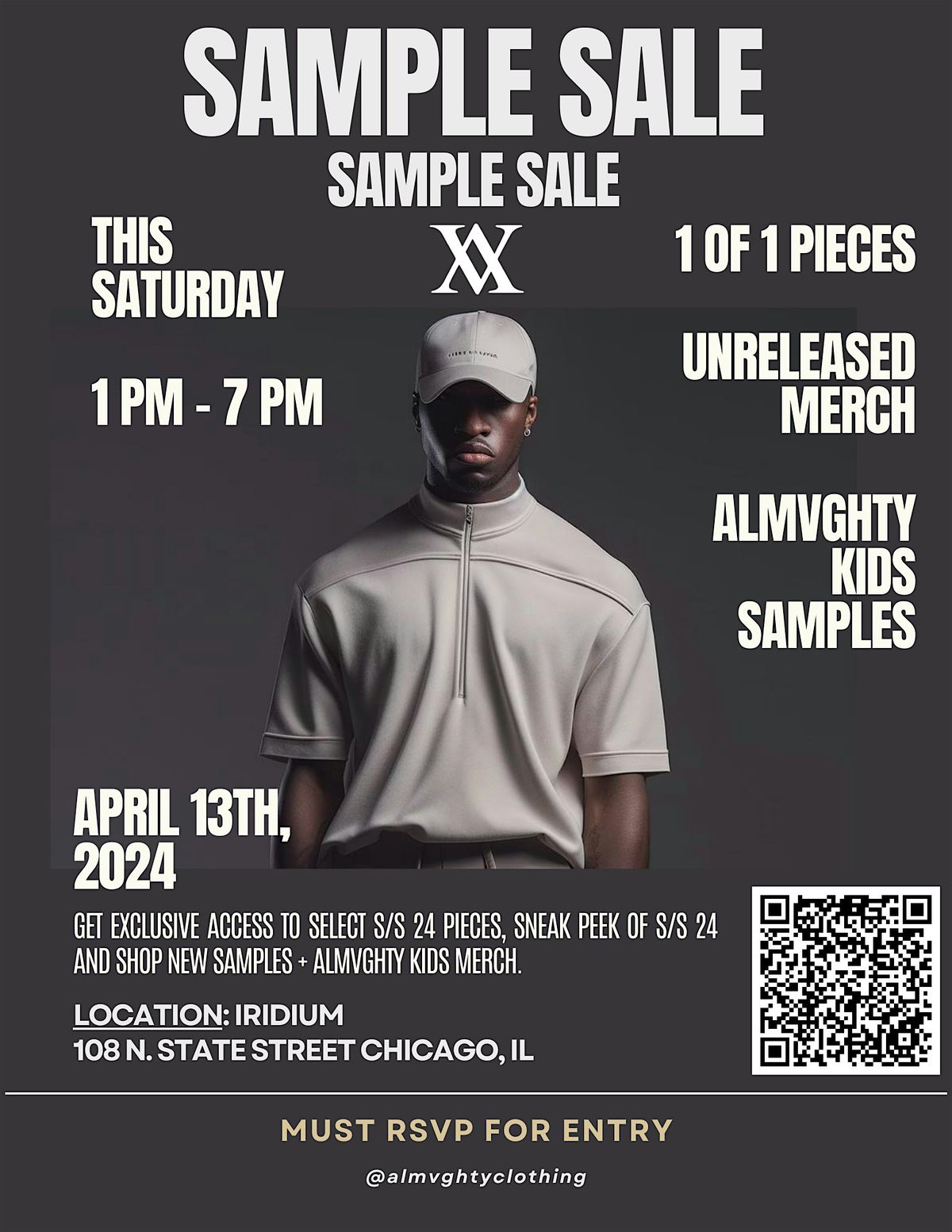ALMVGHTY Luxury Streetwear Spring Sample Sale, 108 N State St, Chicago ...