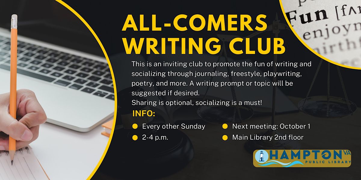 All-Comers Writing Club, Hampton Public Library, 10 December 2023 ...