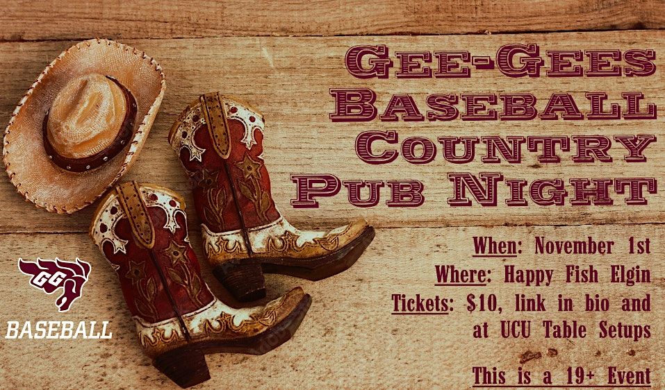 Gee-Gees Baseball Country Themed Pub Night, Happy Fish Elgin, Ottawa, 1 ...
