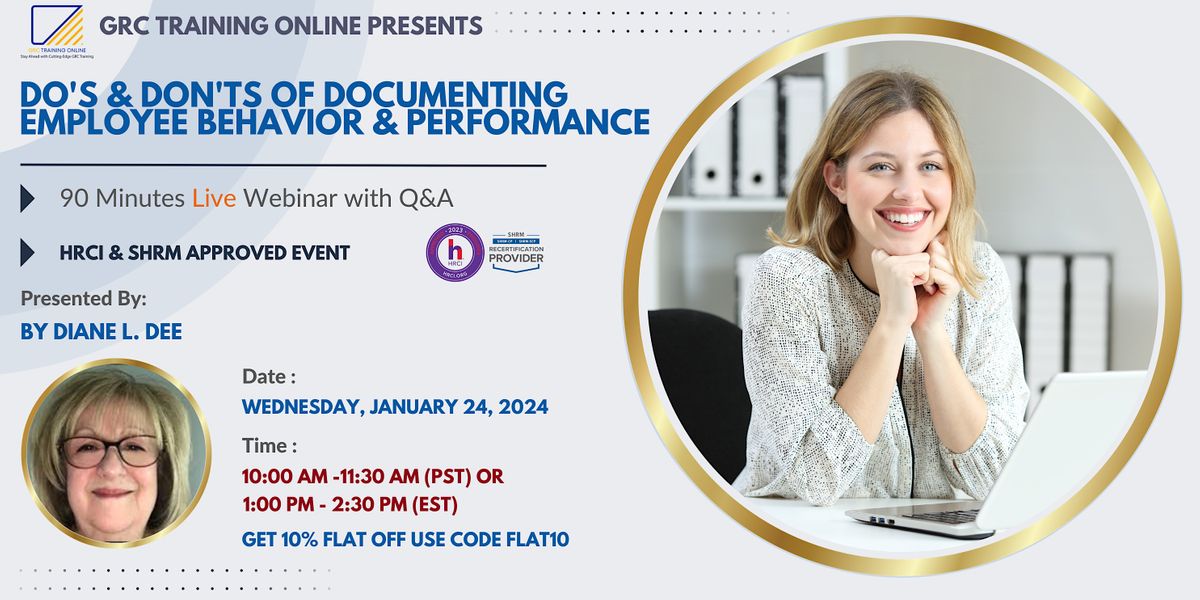 Dos & Donts of Documenting Employee Behavior & Performance, January 24 ...