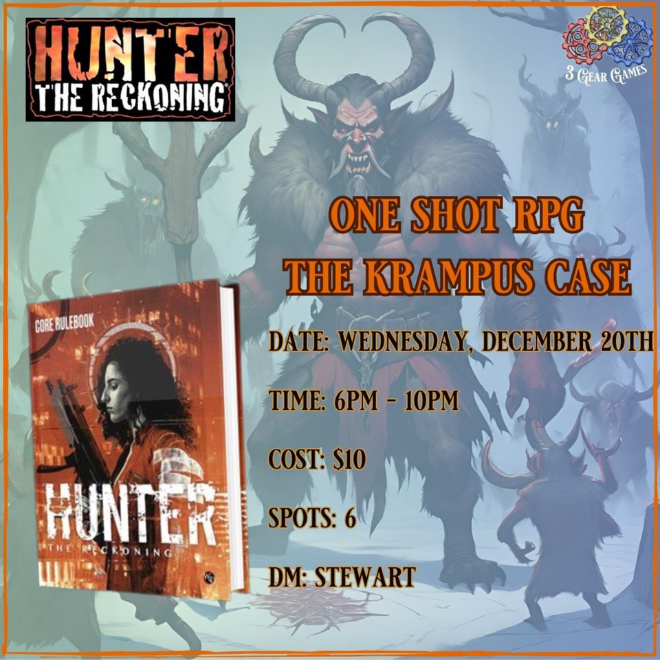 Hunter One Shot RPG : The Krampus Case, 3 Gear Games / Studios, Laurel ... Hunter One Shot RPG : The Krampus Case, 3 Gear Games / Studios, Laurel ...
