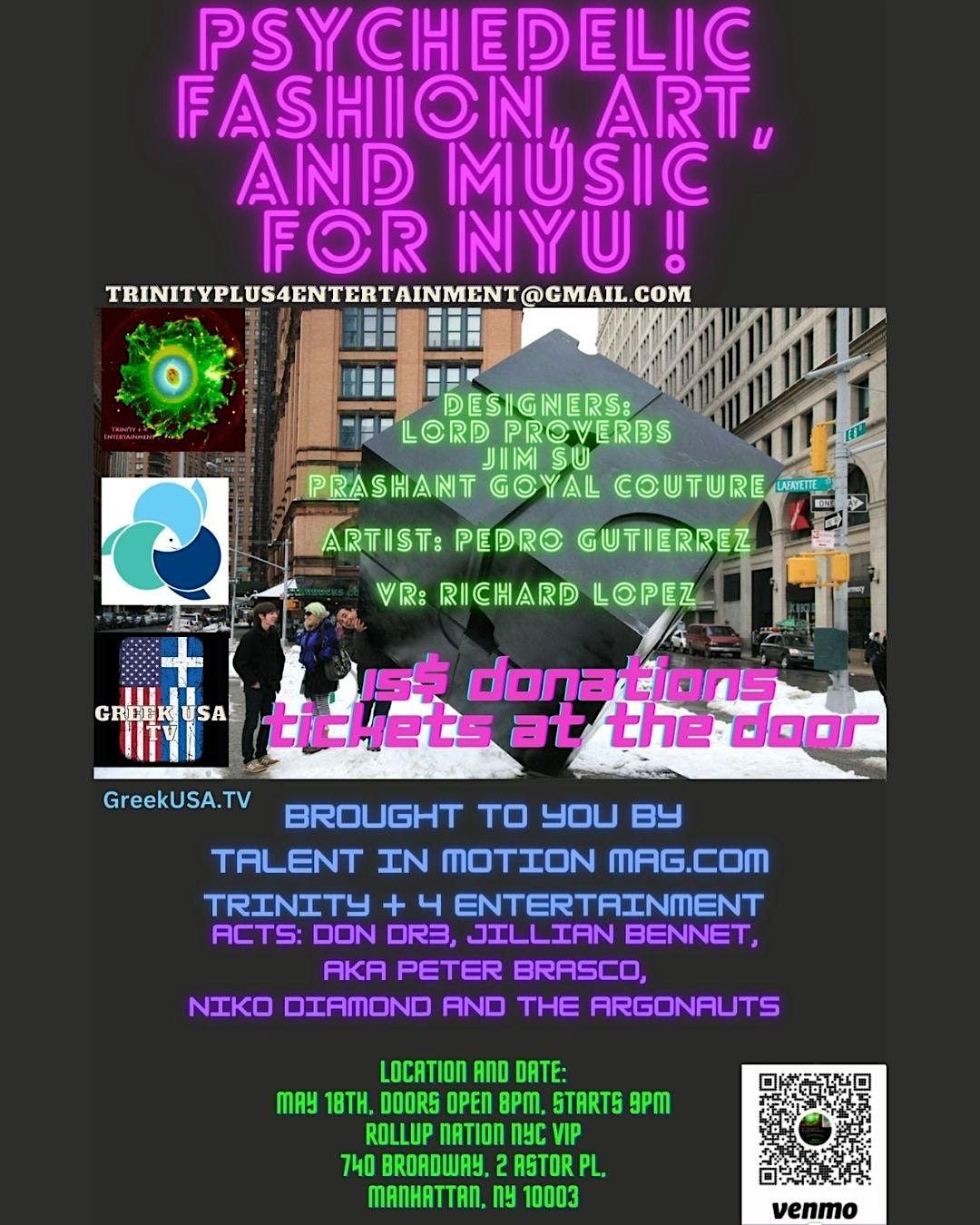 Party with Fasion, Arts, and Music for NYU, 738 Broadway, New York, 18 ...