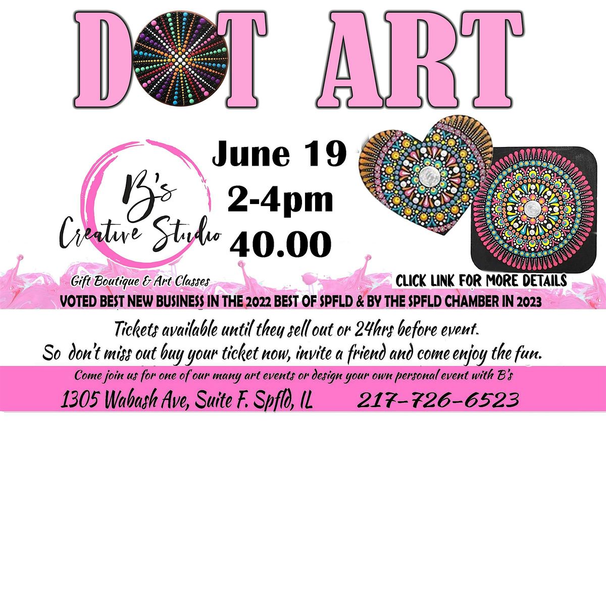 Learn the Art of Dot Painting, B’s Creative Studio, Springfield, 19 ...
