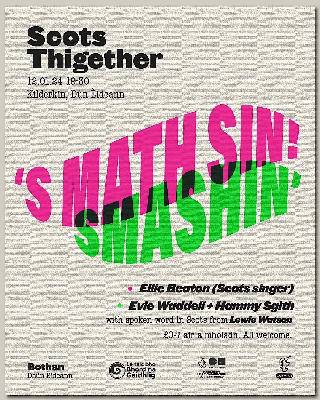 Bothan an Fhaoillich: Scots Thigether, Kilderkin, Edinburgh, 12 January ...