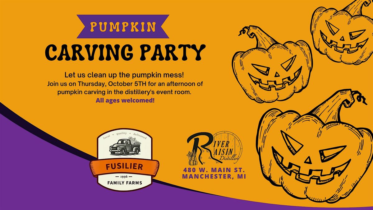 Pumpkin Carving Party, River Raisin Distillery, Manchester, 4 October ...