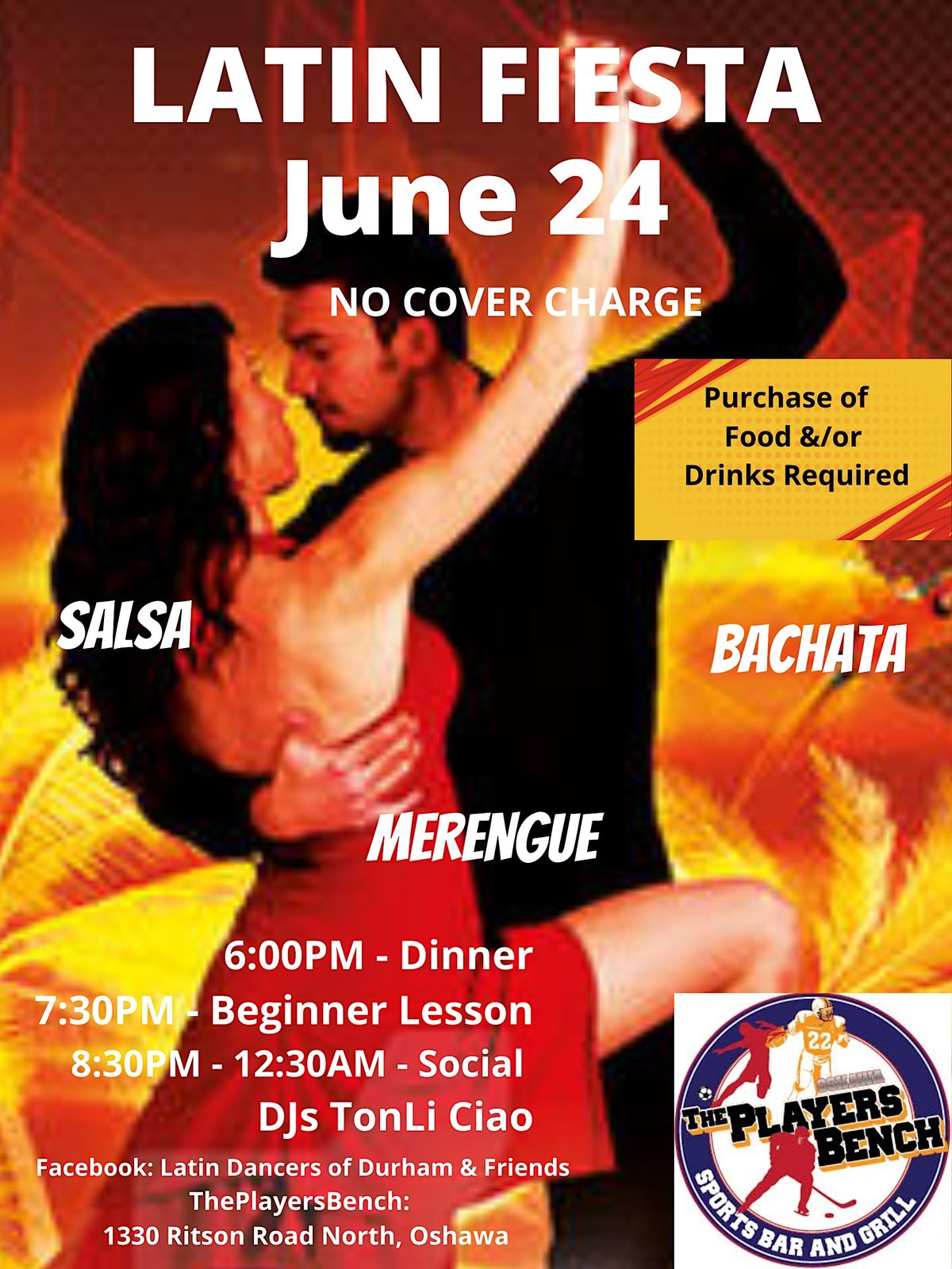 Latin Fiesta Dinner & Dance, The Players Bench Sports Bar & Grill ...