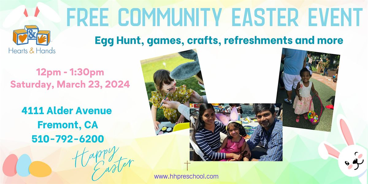 Free Community Preschool Easter Celebration, Hearts and Hands Preschool ...