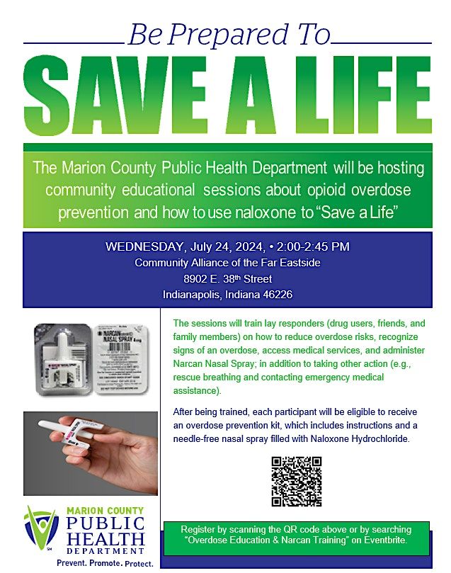 Overdose Education & Narcan Training, 8902 E 38th St, Indianapolis, 24 ...