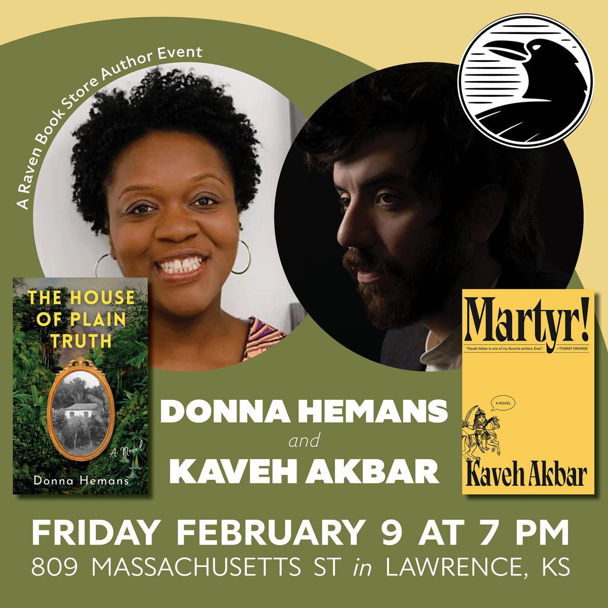Kaveh Akbar and Donna Hemans, The Raven Book Store, Lawrence, 9 ...