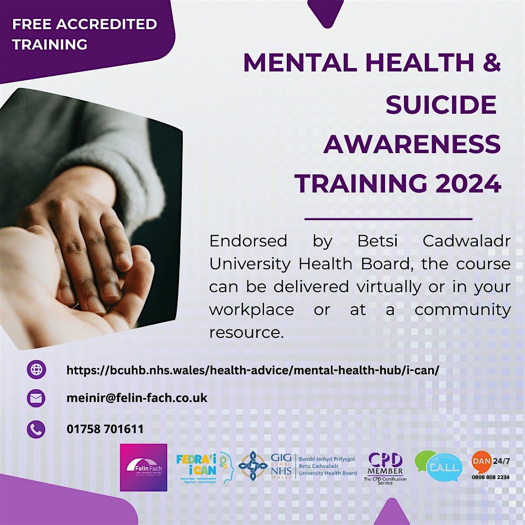 Hyfforddiant Codi Ymwybydd / Mental Health and Suicide Awareness ...