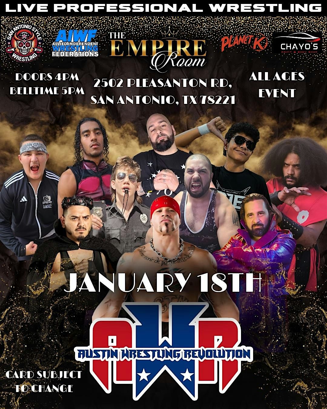 AWR Here Comes the Boom, The Empire Room, San Antonio, 18 January 2026 ...
