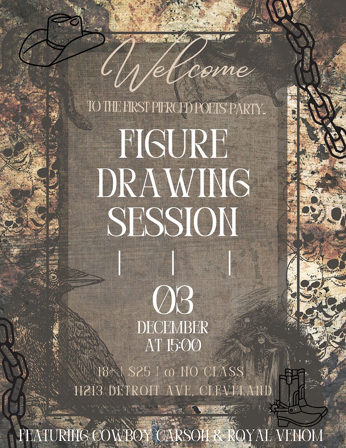 Figure Drawing Session, No Class, Cleveland, 3 December 2023 | AllEvents.in