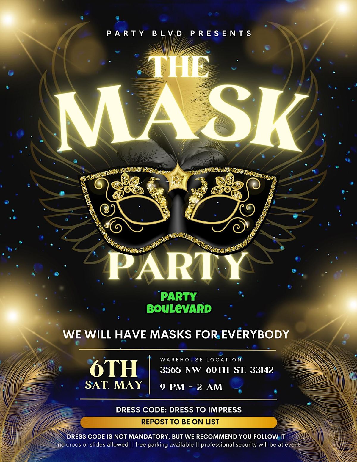 Mask Party by @party.blvd, 3565 NW 60th St, Miami, 6 May to 7 May ...