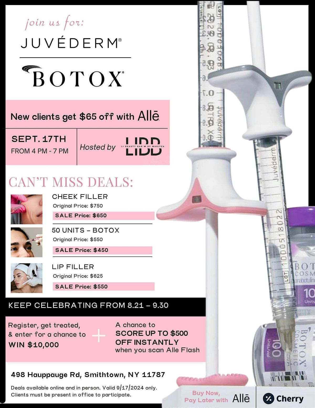 Juvederm & Botox Day, 498 Hauppauge Rd, Smithtown, 17 September 2024 ...