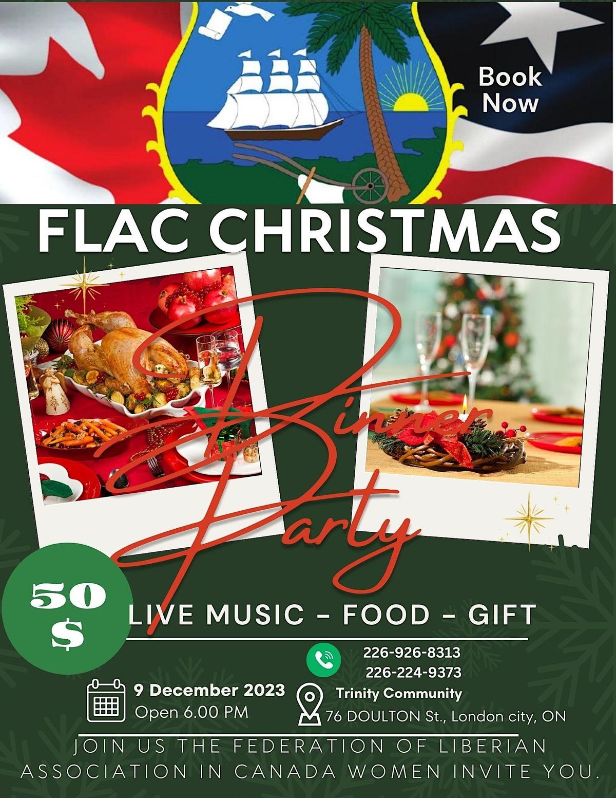 FLAC WOMEN CHRISTMAS DINNER PARTY, 76 Doulton St, London, 9 December to ...