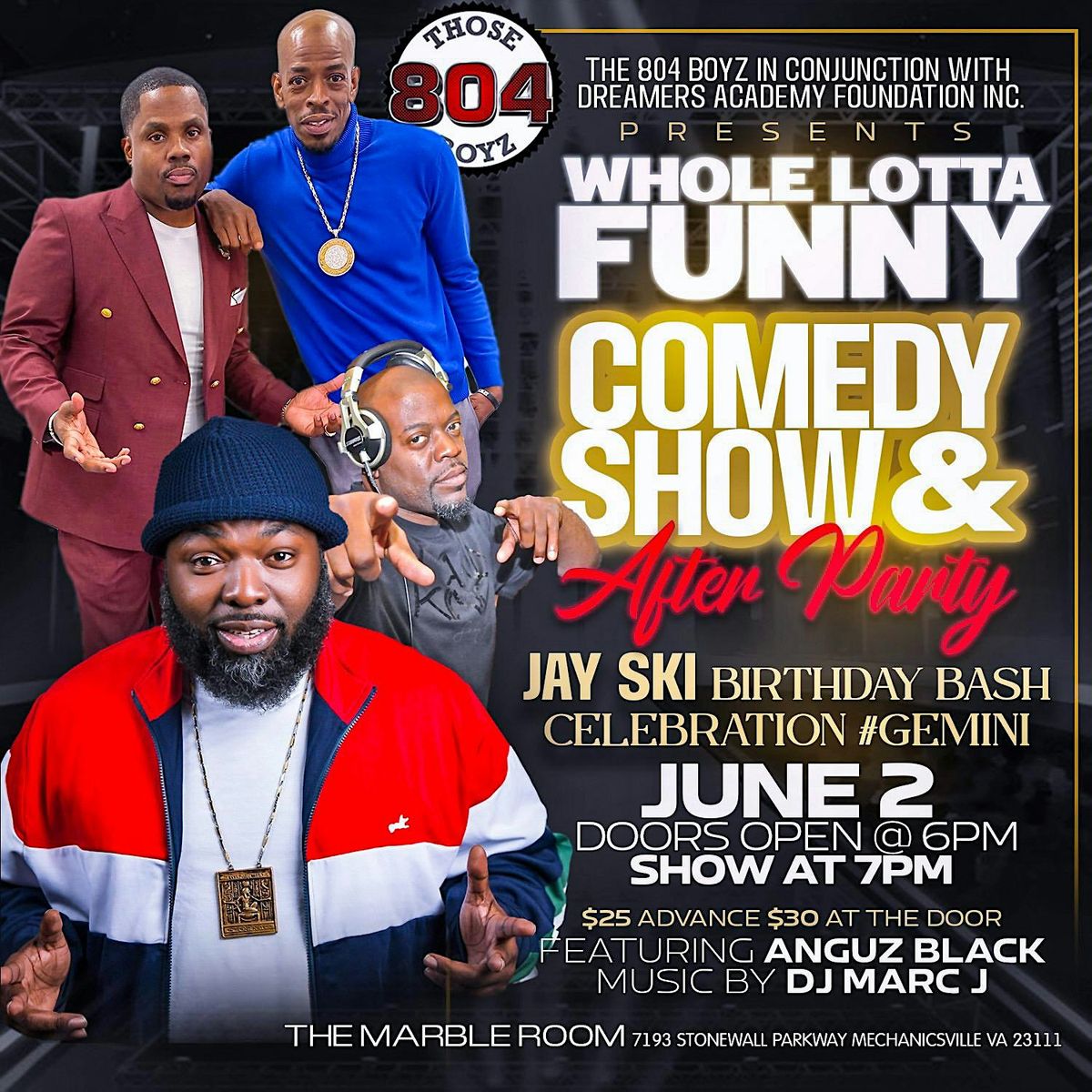 Whole Lotta Funny Comedy Show, The Marble Room, Mechanicsville, 2 June ...