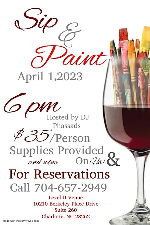 Queen City Sip and Paint, Level II Venue, Charlotte, 1 April 2023 ...