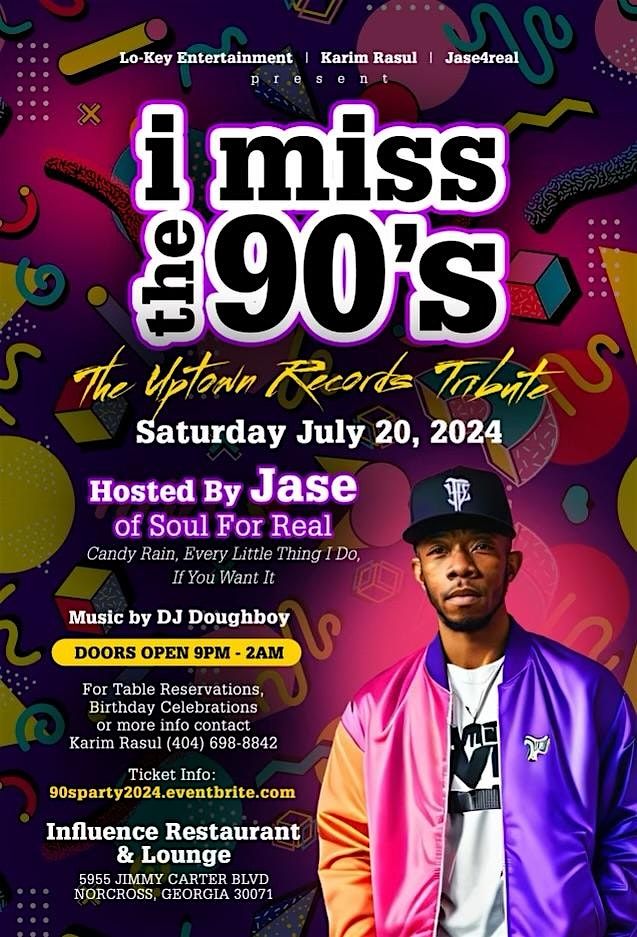 I Miss The 90s, Influence Restaurant and Lounge, Norcross, 20 July to ...