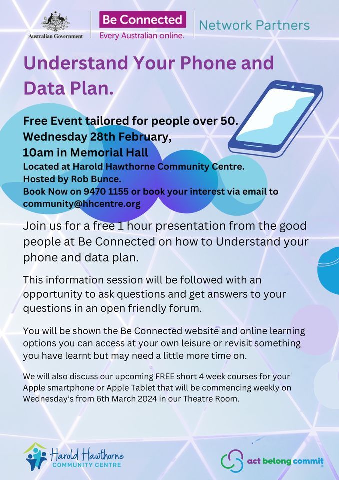 Understand Your Phone and Data Plan- IT4 Retirees, Harold Hawthorne ...