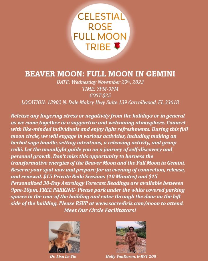 Celestial Rose Full Moon Tribe - Full Moon Ceremony, Dr. Lisa Le Vie ...