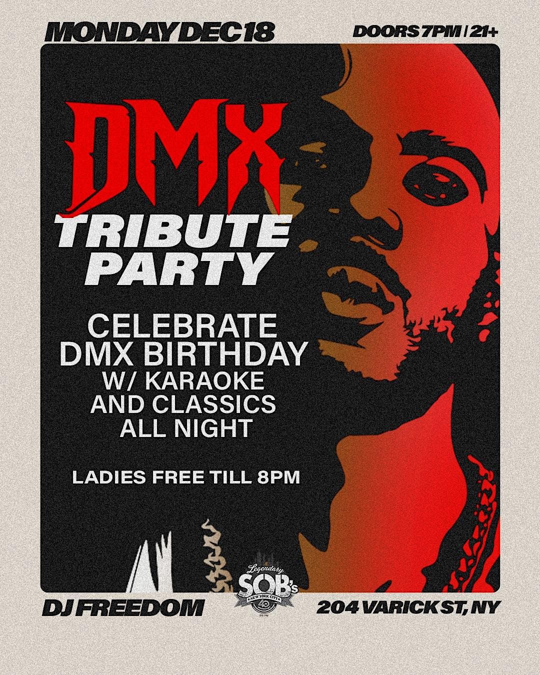 DMX Tribute Karaoke Party, SOB's, New York, 18 December 2023 | AllEvents