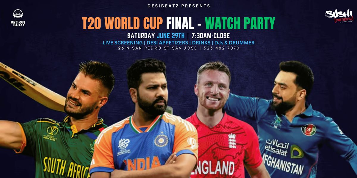 T20 Cricket World Cup FINAL (Watch Party) LIVE, Sushi Confidential San Jose, 29 June