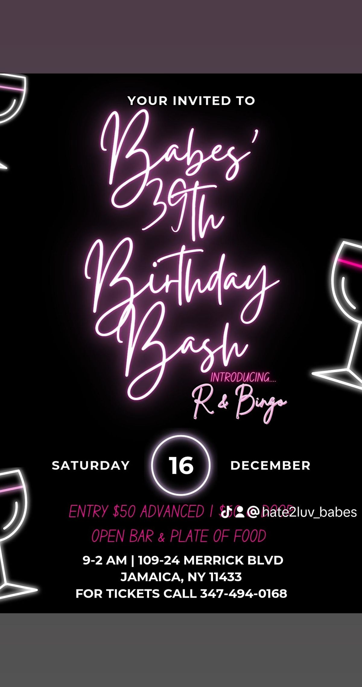 Babes 39th Birthday Bash w. R & Bingo, Black's Event Space, Queens, 16 ...