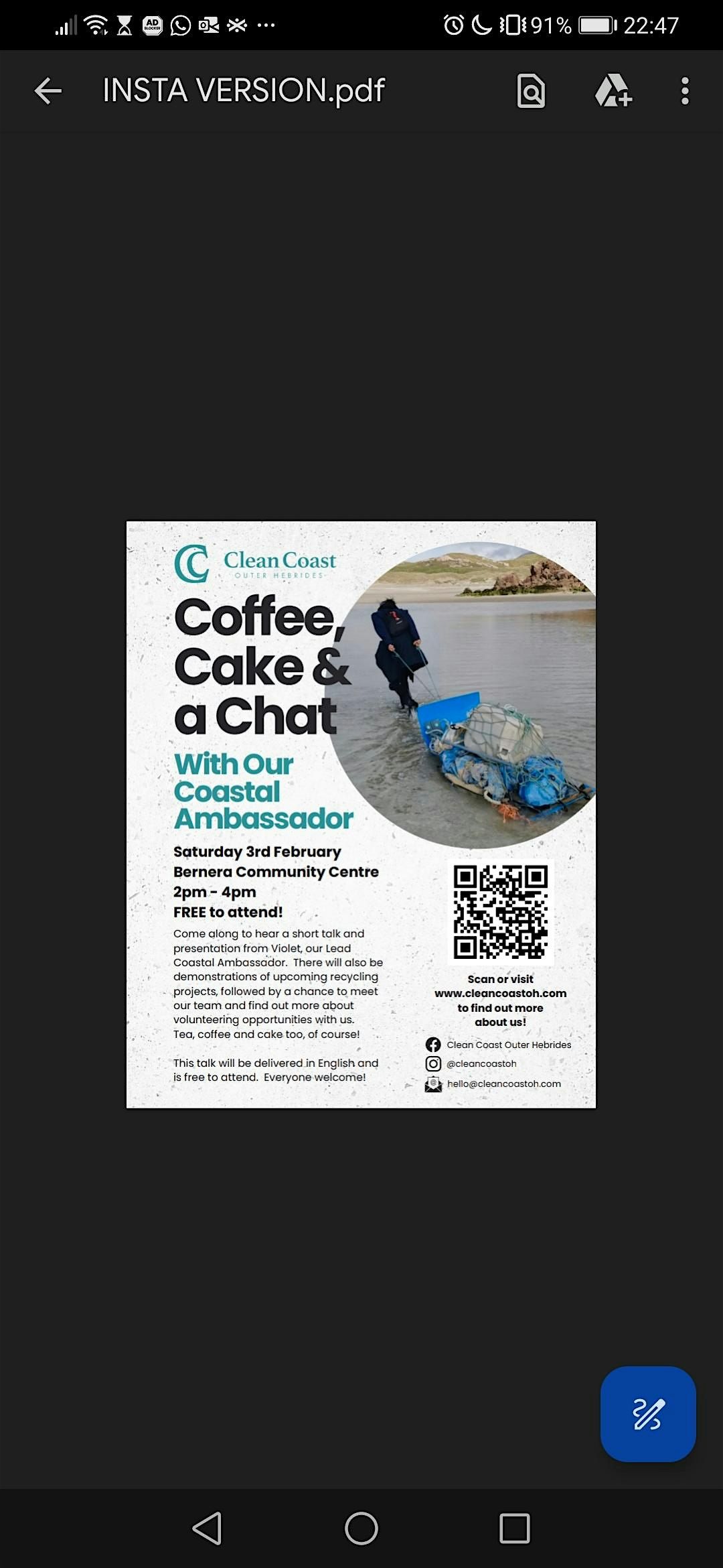 Coffee, Cake and a Chat with our Coastal Ambassador, Great Bernera ...