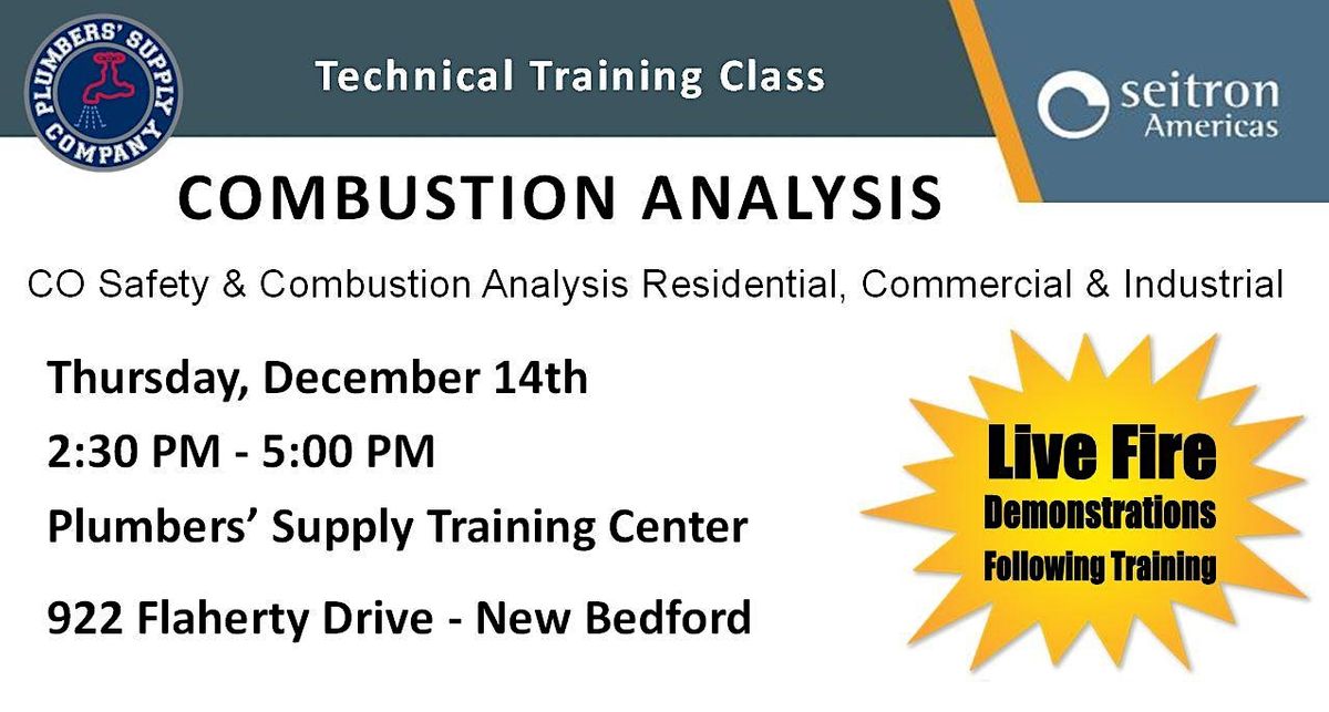 Seitron Americas Combustion Analysis Technical Training Class, Plumbers ...