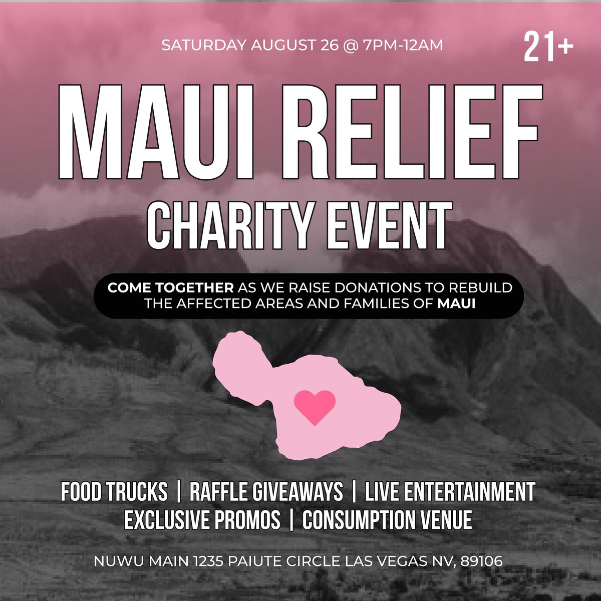 Maui Relief Charity Event, NuWu Cannabis, Las Vegas, 26 August to 27 ...