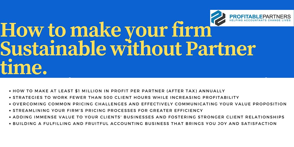 WEBINAR: How to make your firm Sustainable without Partner time ...
