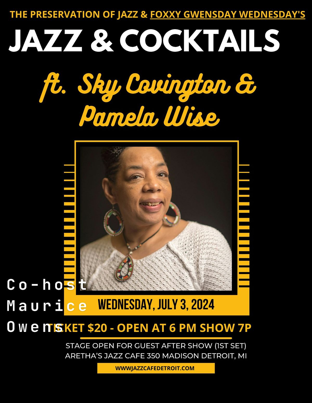 Jazz & Cocktails ft. Sky Covington & Pianist Pamela Wise, Aretha's Jazz ...