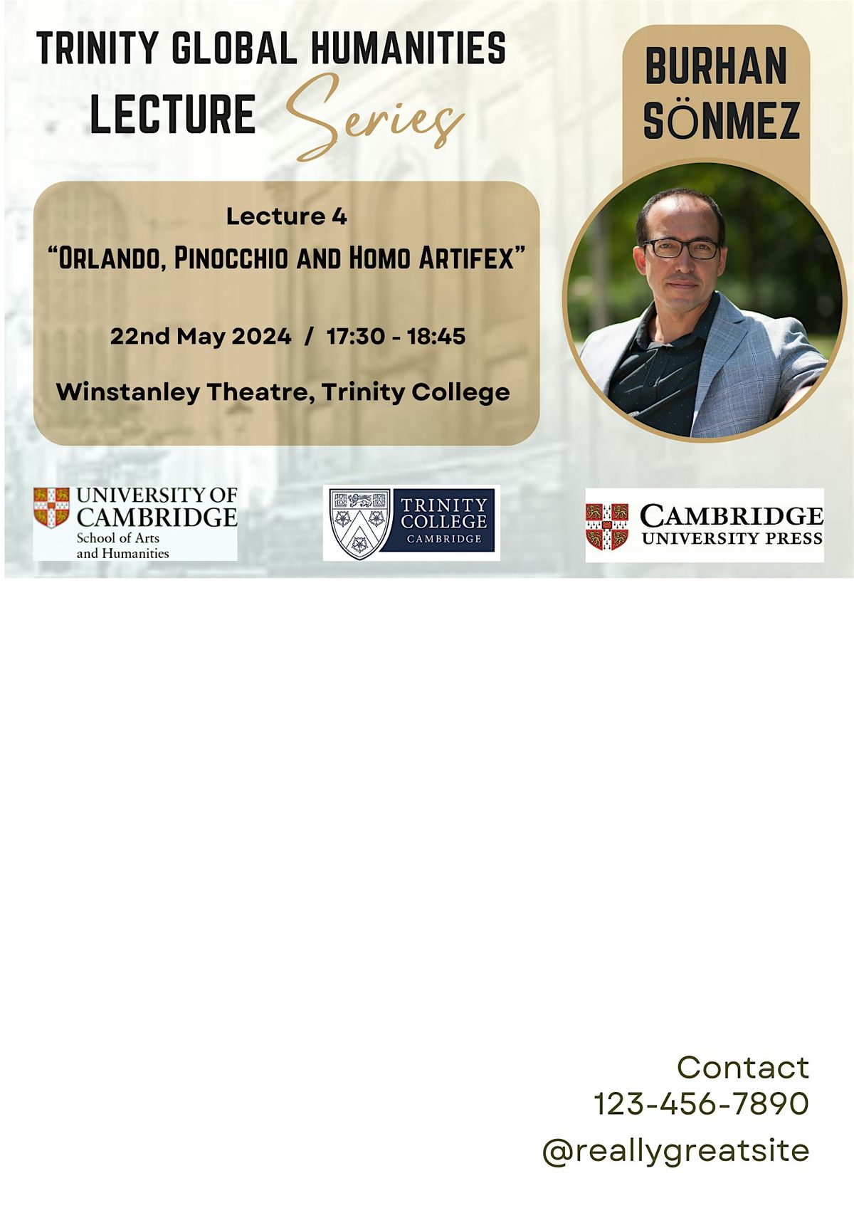 TRINITY GLOBAL HUMANITIES LECTURES - "Orlando, Pinocchio and Homo Artifex", Winstanley Lecture ...