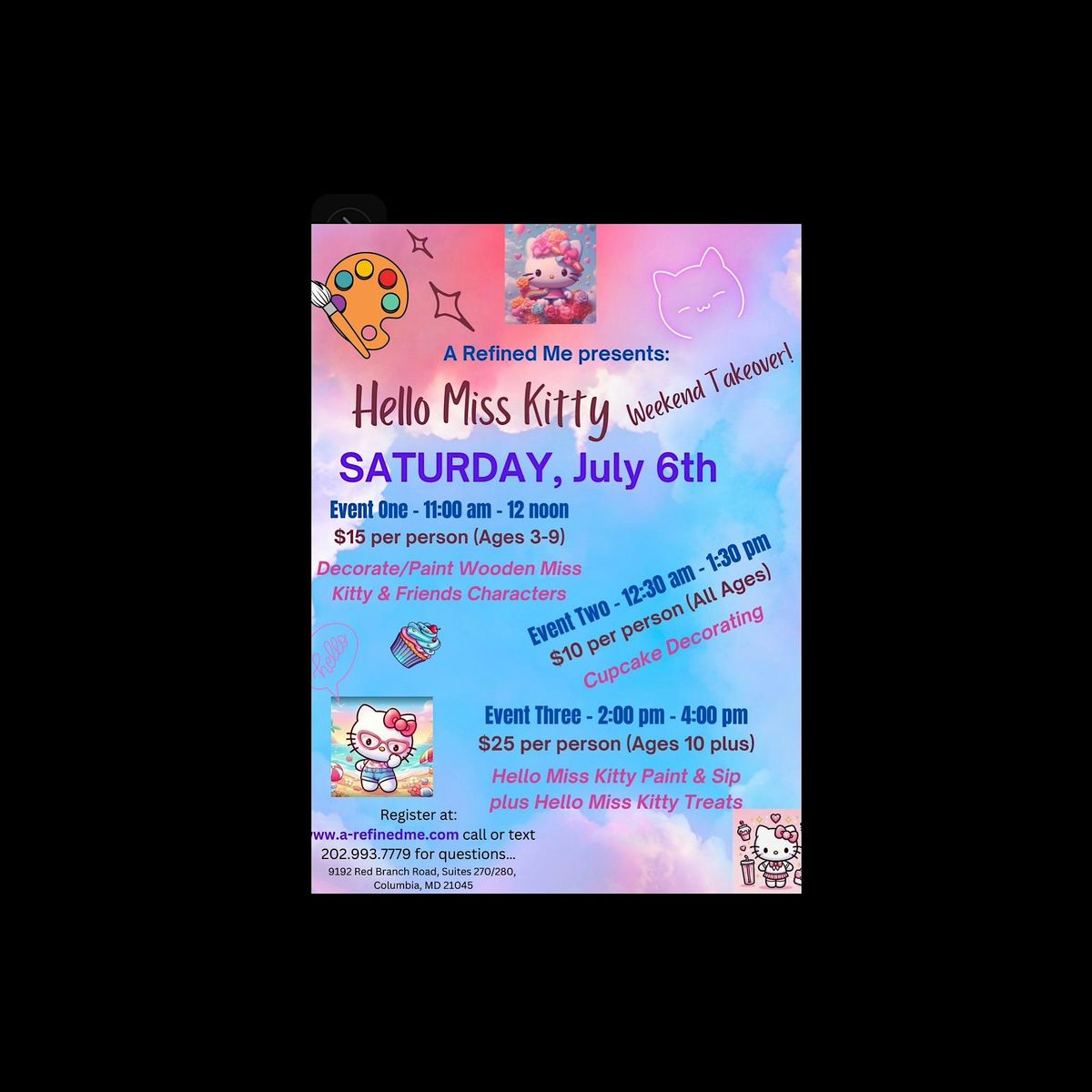 Hello Miss Kitty Weekend Takeover DAY ONE/EVENT THREE - PAINT + SIP, A ...