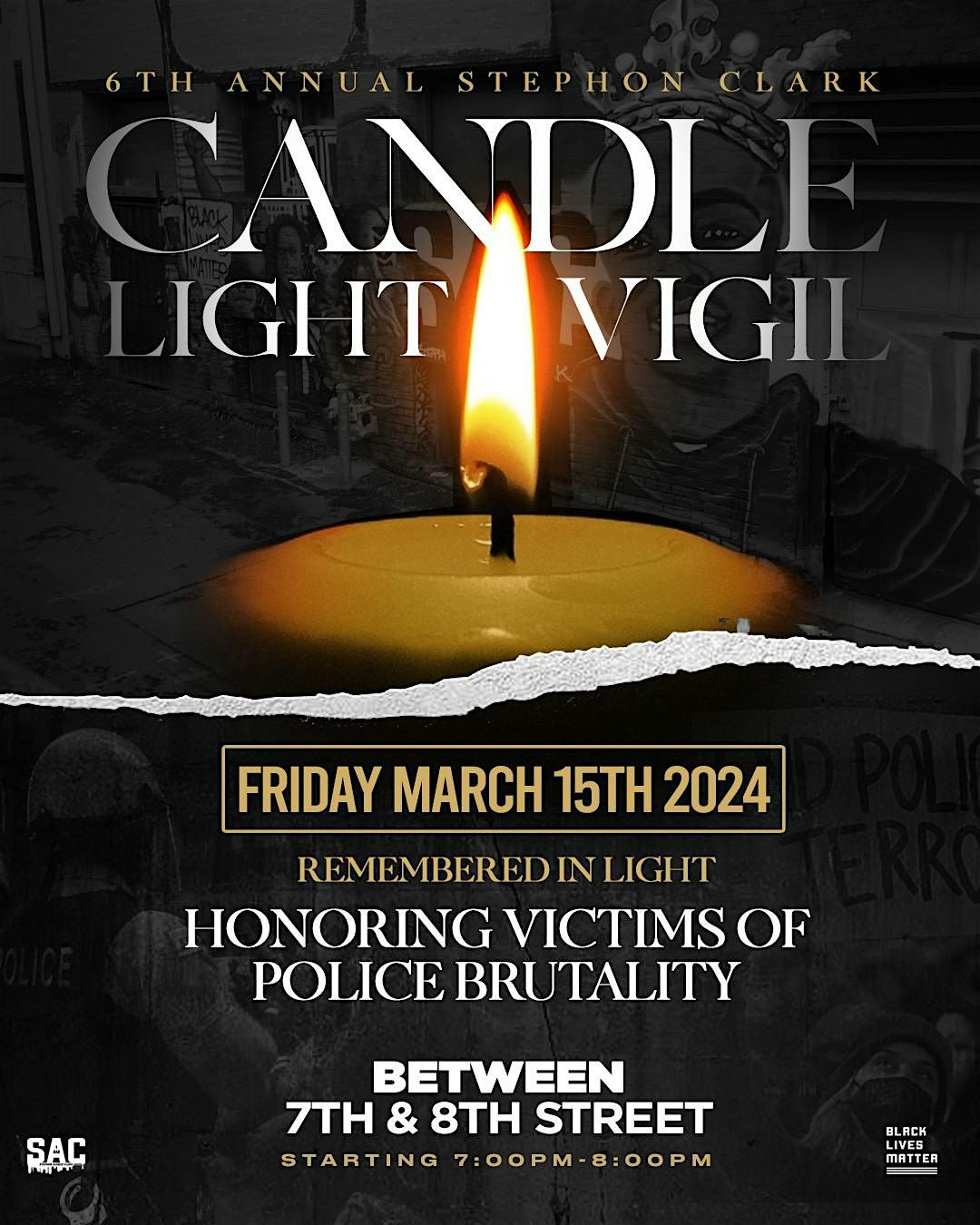 Stephon Clark Remembered In Light Candle Light Vigil, Improv Alley ...
