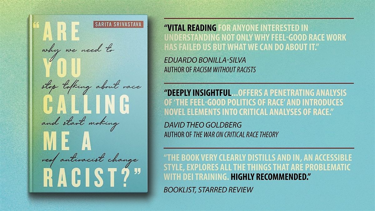 Book Launch & Conversation: "Are You Calling Me a Racist?", Onsite ...